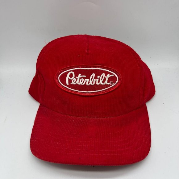 Yupoong | Accessories | Vintage Peterbilt Red Corduroy Yupoong Hat ...